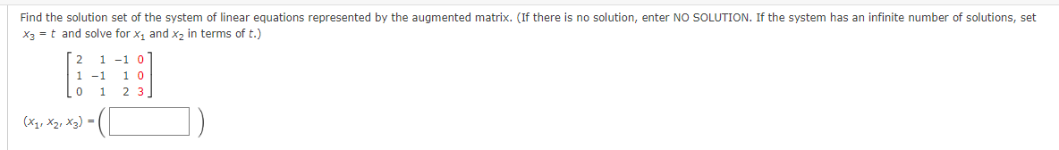 Solved Find the solution set of the system of linear | Chegg.com