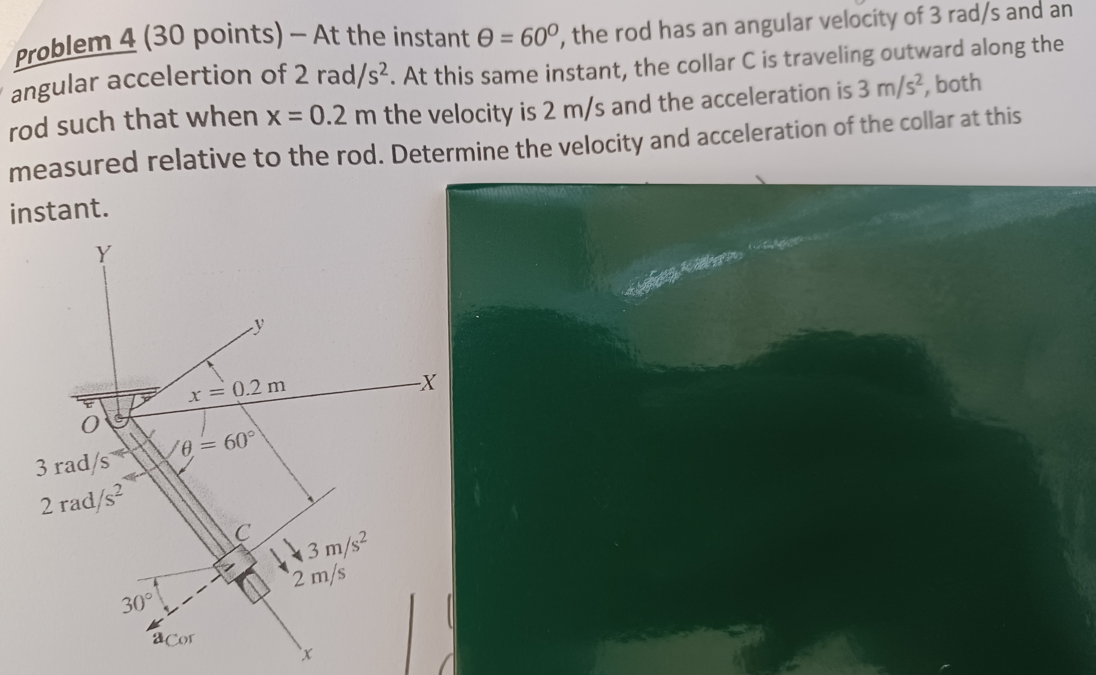 Solved problem 4 ( 30 points) - At the instant θ=60∘, the | Chegg.com
