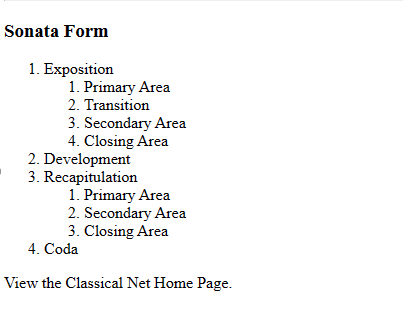 Solved Sonata Form 1. Exposition 1. Primary Area 2. | Chegg.com