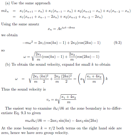 Solved Consider a one-dimensional spring and mass model of a | Chegg.com