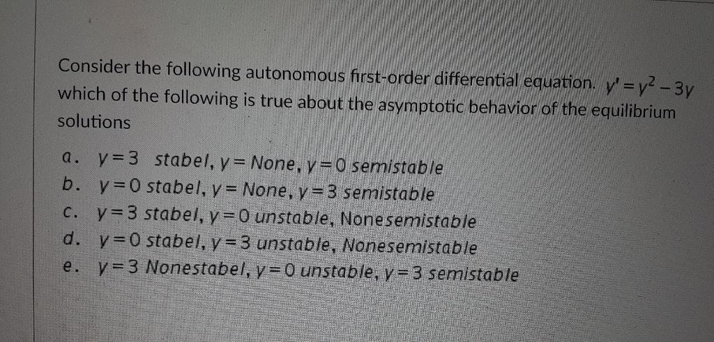 Solved Consider the following autonomous first-order | Chegg.com
