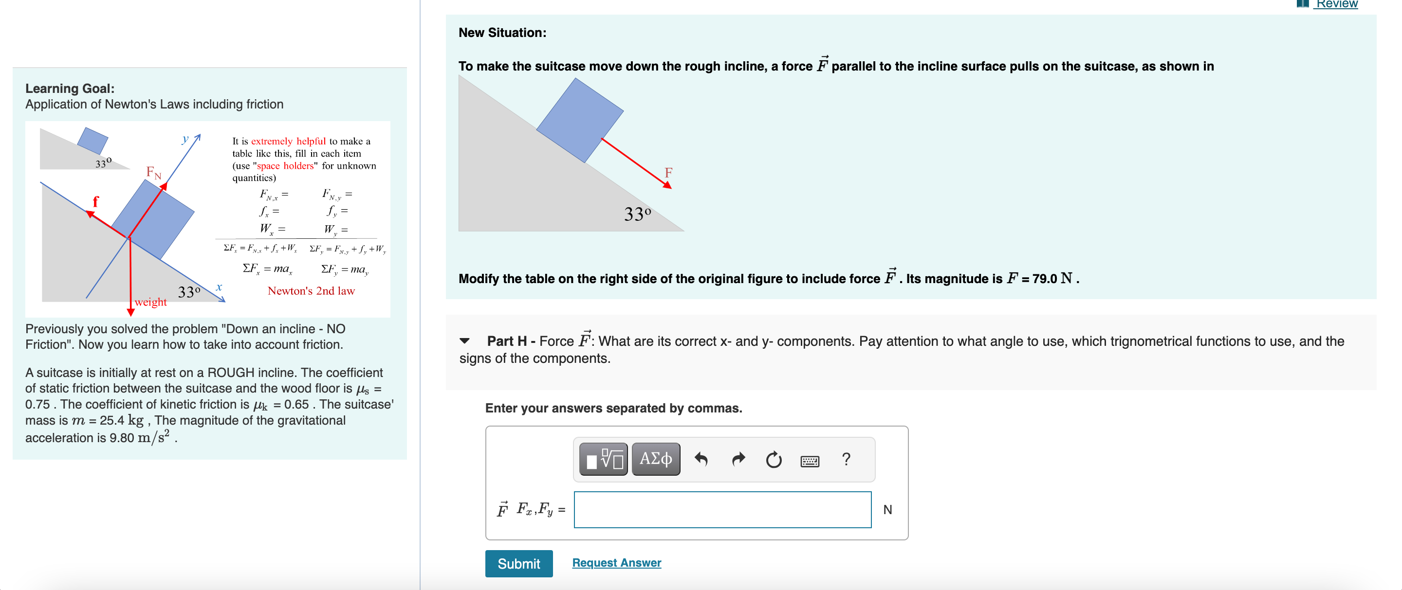 Solved Learning Goal: Application of Newton's Laws including | Chegg.com