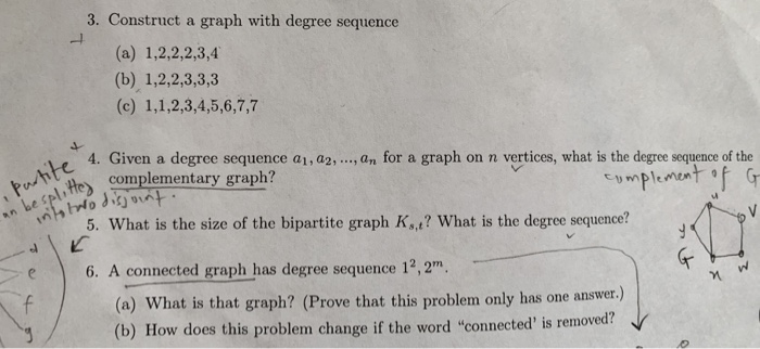 Solved 3. Construct a graph with degree sequence (a) | Chegg.com