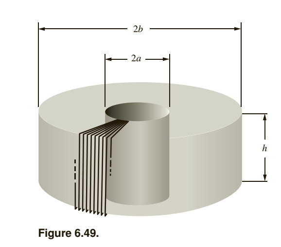 Solved 2b 2a Figure 6.49. Rectangular torus A coil is | Chegg.com
