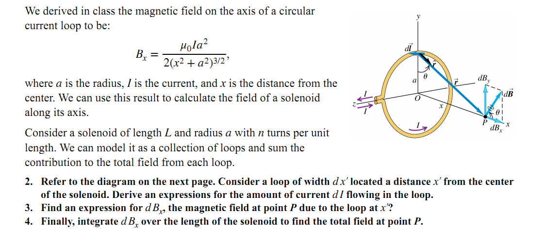 We derived in class the magnetic field on the axis of | Chegg.com