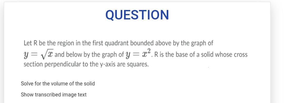 Solved QUESTION Let R be the region in the first quadrant | Chegg.com