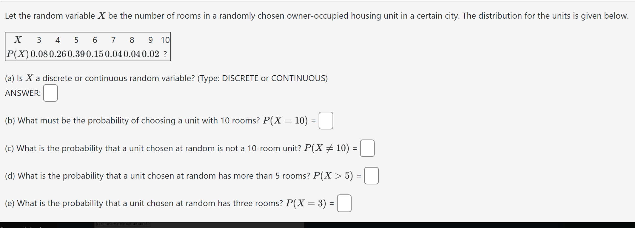 Solved Let the random variable X be the number of rooms in a | Chegg.com