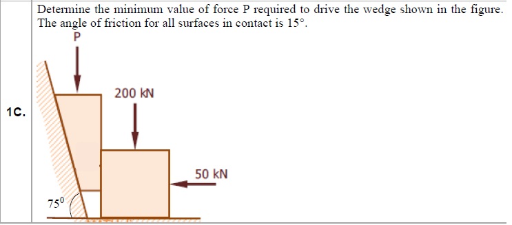 Solved Determine the minimum value of force P ﻿required to | Chegg.com