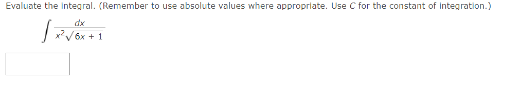 Solved Evaluate the integral. (Remember to use absolute | Chegg.com