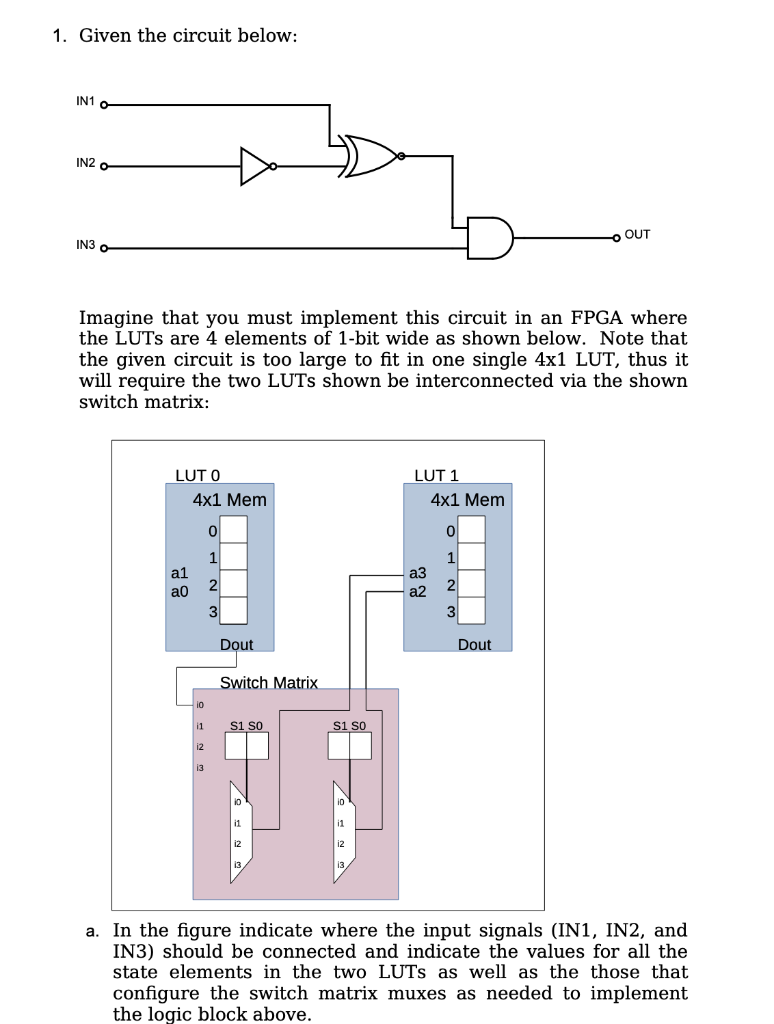 1. Given the circuit below: IN1 IN2 - OUT IN3 O | Chegg.com