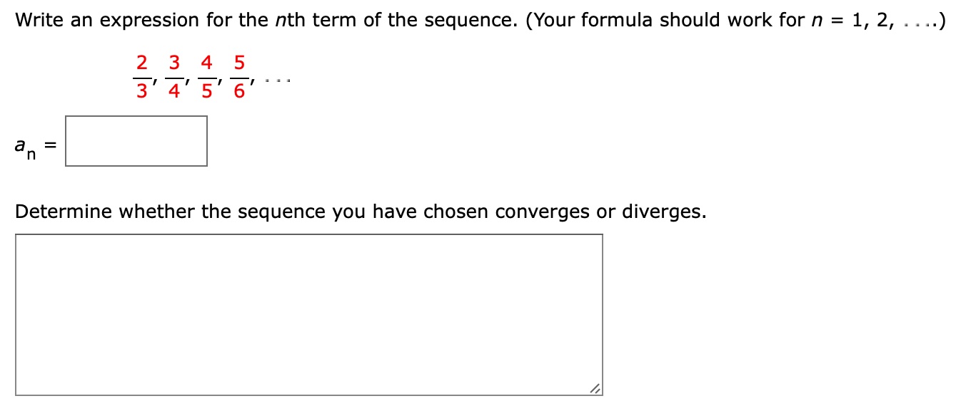 Solved Write an expression for the nth term of the sequence. | Chegg.com