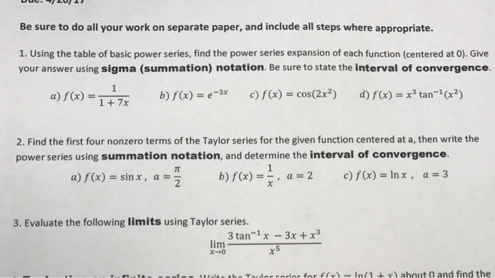 Solved Using the table of basic power series, find the power | Chegg.com