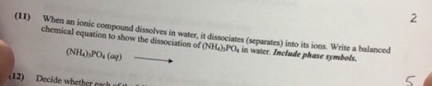 Solved When an ionic compound dissolves in water, it | Chegg.com