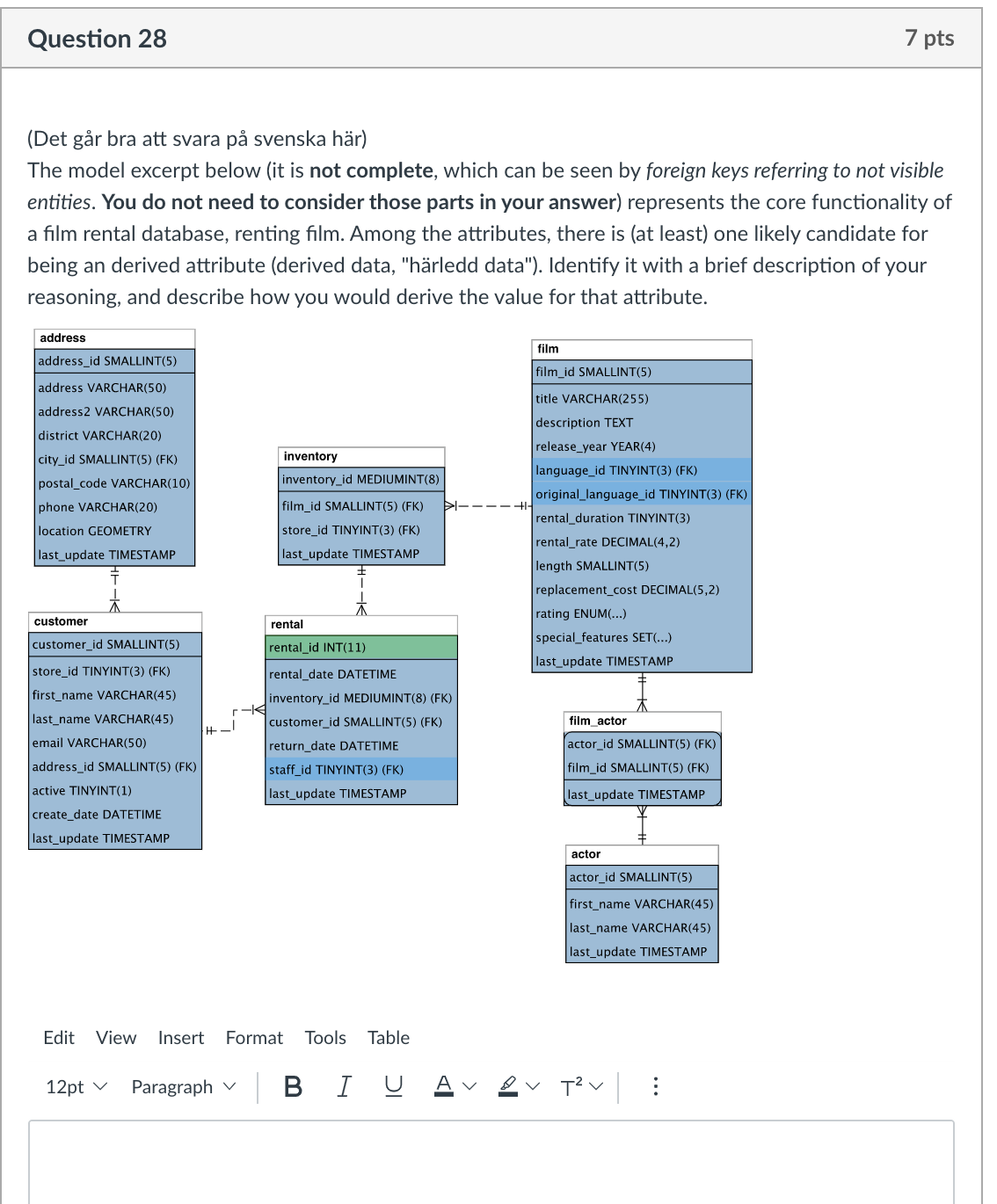 Solved The model excerpt below (it is not complete, which | Chegg.com