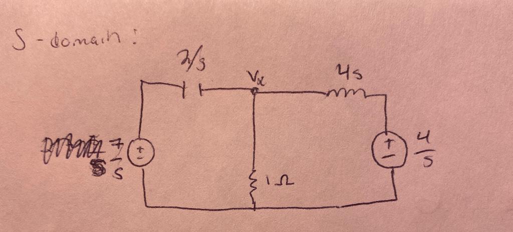 Solved Given the following s-domain circuit diagram. Use | Chegg.com