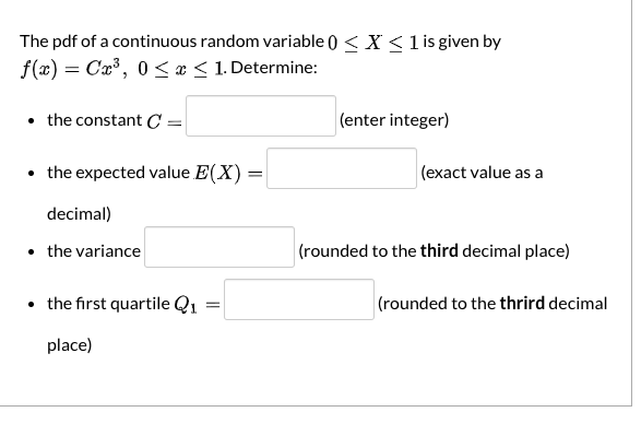 Solved The pdf of a continuous random variable ( | Chegg.com