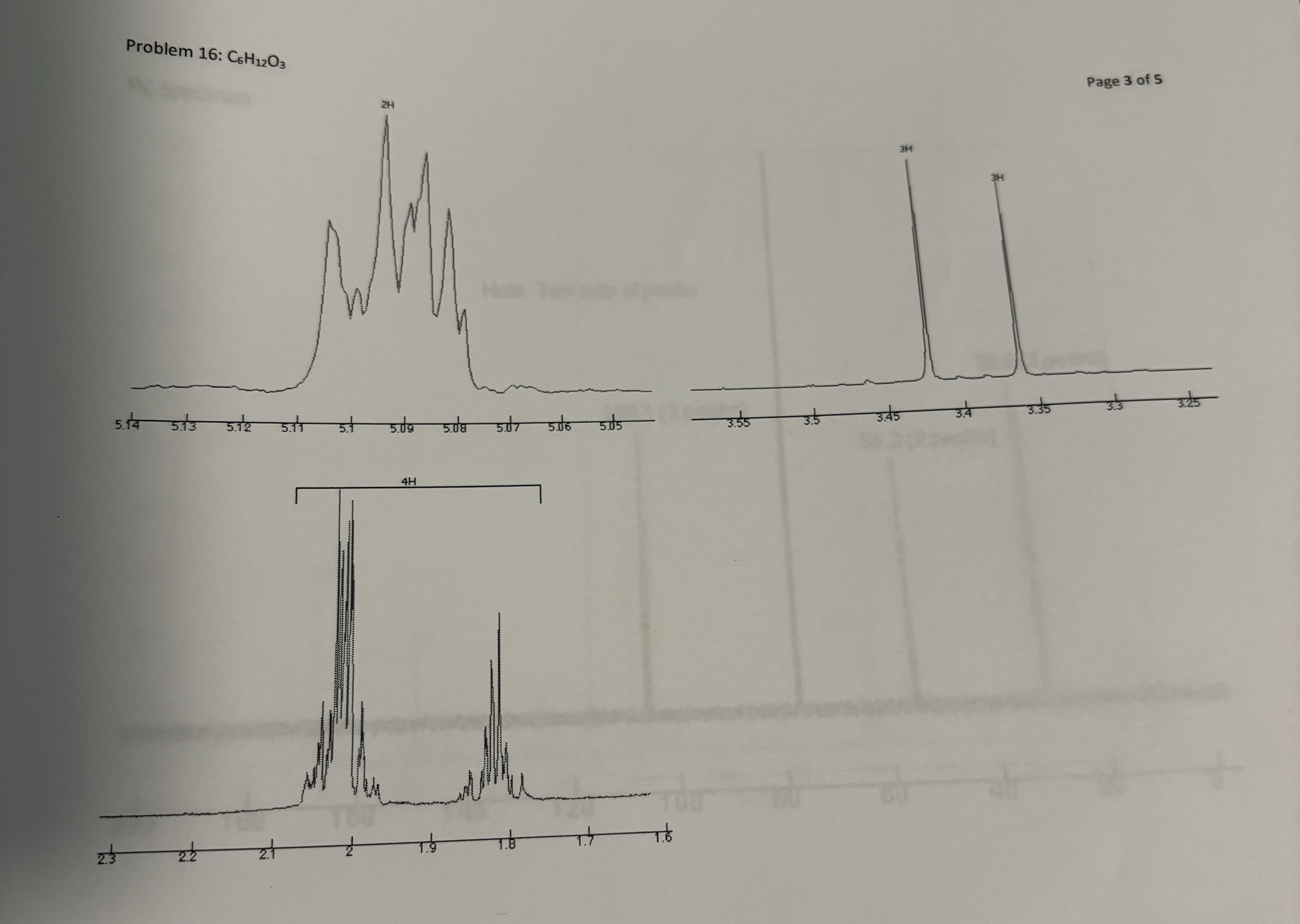 Solved How do I interpret these H-NMR peaks for C6H12O3? | Chegg.com