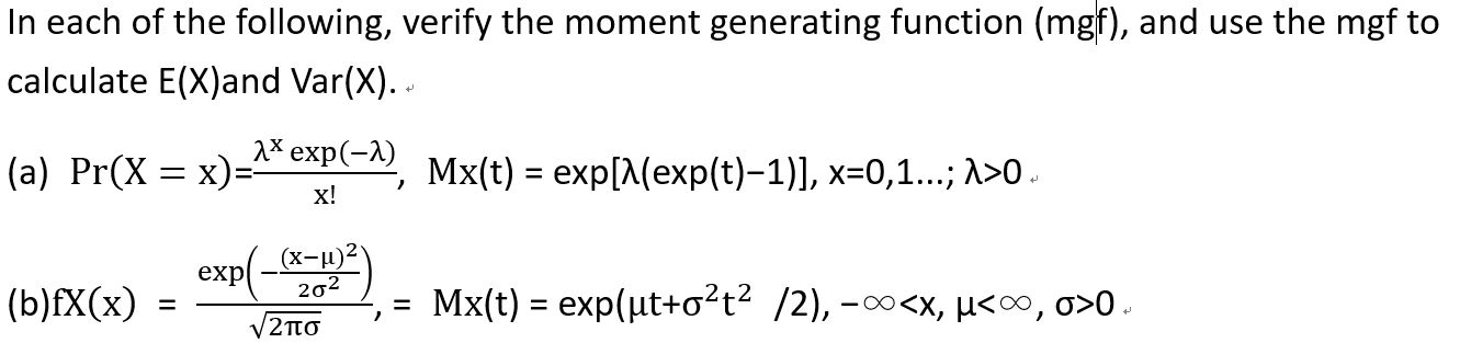 Solved In Each Of The Following Verify The Moment