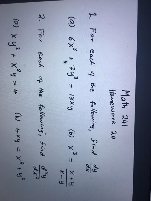 Solved For each the following, find dy/dx. (a) 6x^3 + 7y^3 | Chegg.com