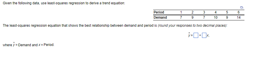 Solved Given the following data, use least-squares | Chegg.com