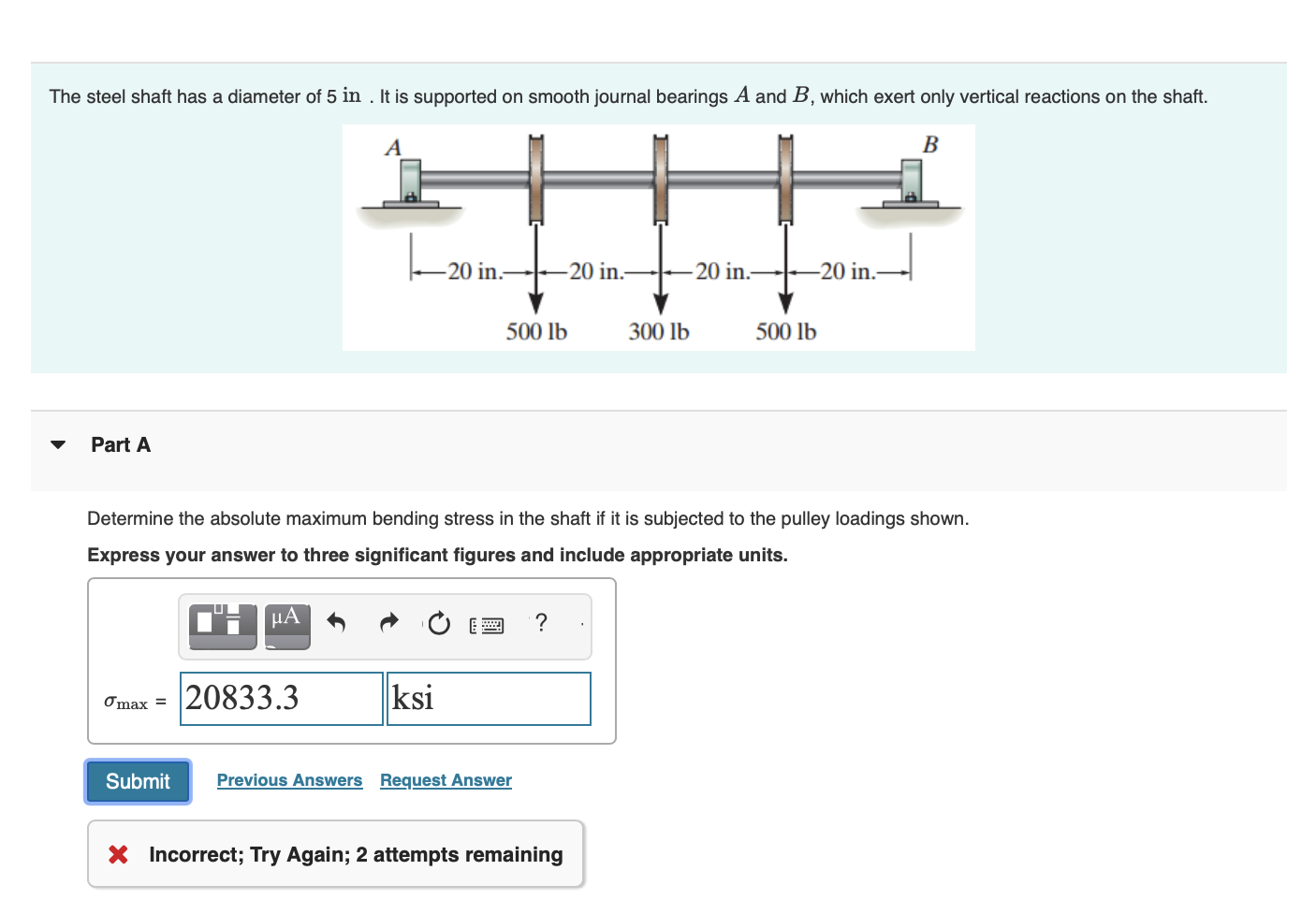 Solved Determine the absolute maximum bending stress in the | Chegg.com