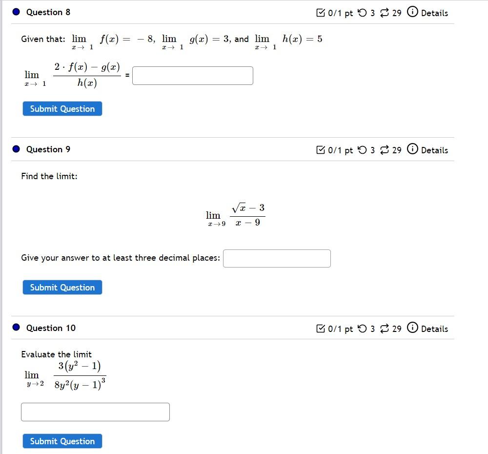 Solved Evaluate the following limits. If needed, enter oo | Chegg.com