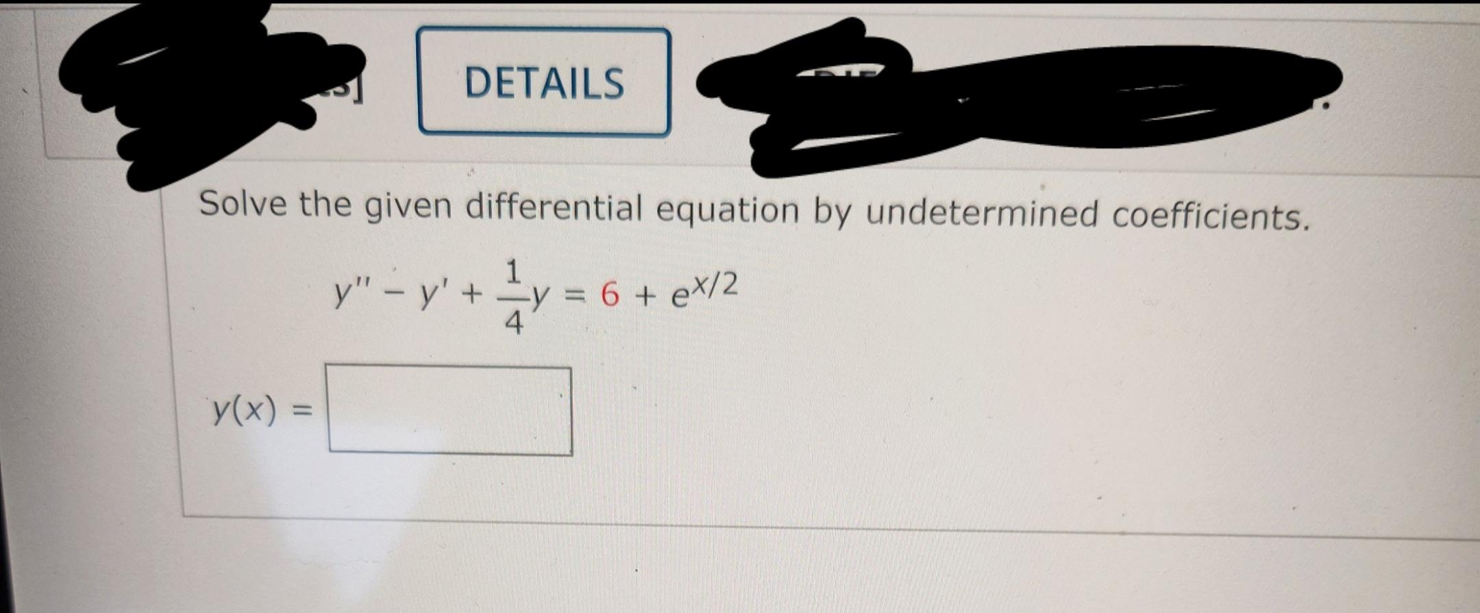 Solved Solve the given differential equation by undetermined | Chegg.com