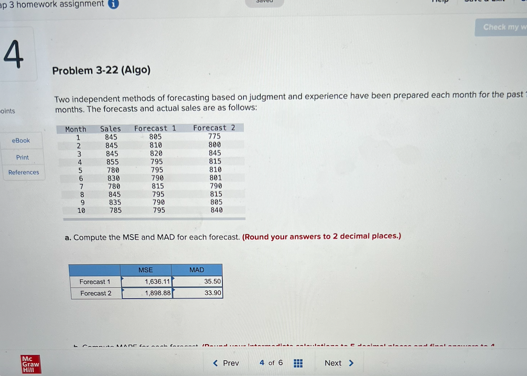 Solved Two independent methods of forecasting based on | Chegg.com