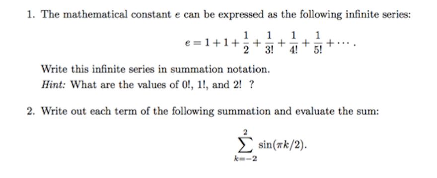 Solved + 1. The mathematical constant e can be expressed as | Chegg.com