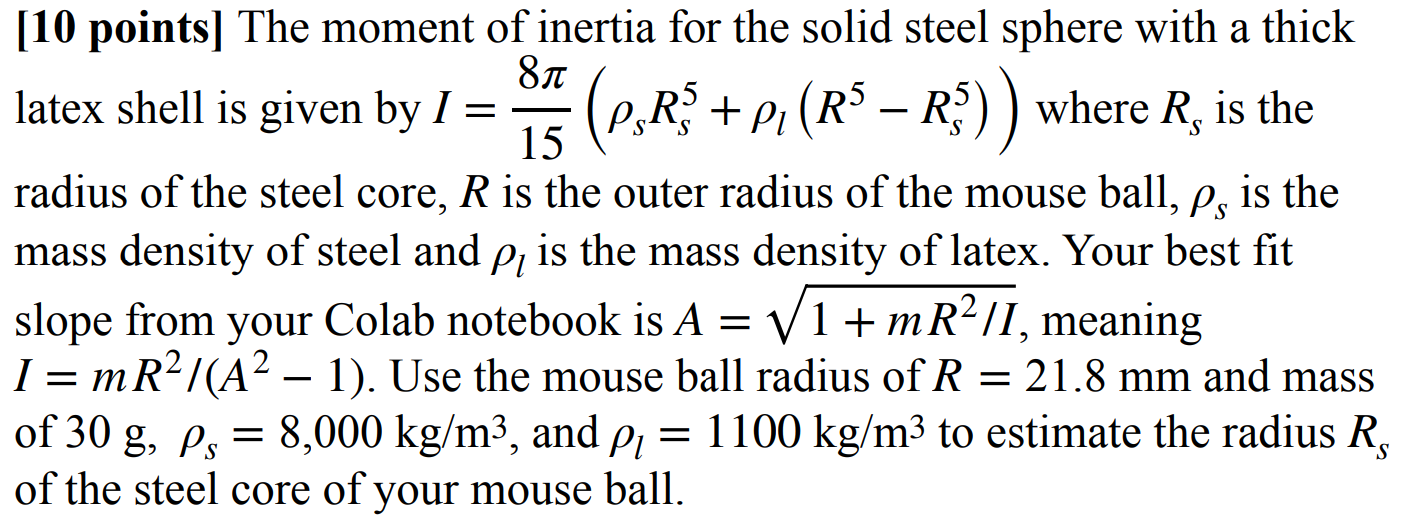 Solved [10 ﻿points] ﻿The moment of ﻿inertia for the solid | Chegg.com