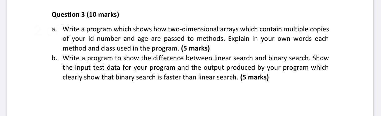 Solved Question 3 10 Marks A Write A Program Which Shows 8656