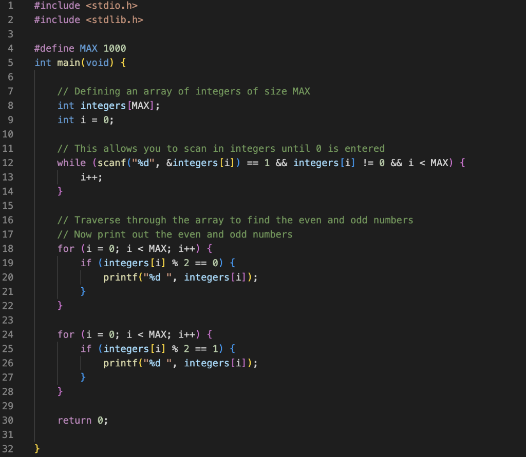 Solved Write a C program prac_q7.c which reads integers from | Chegg.com