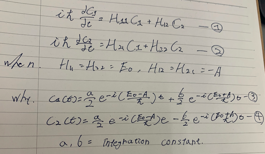 Solved Two-state quantum system time-dependent | Chegg.com