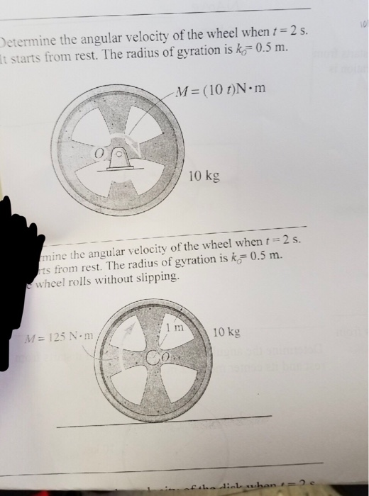 Solved Determine the angular velocity of the wheel when t-2 | Chegg.com