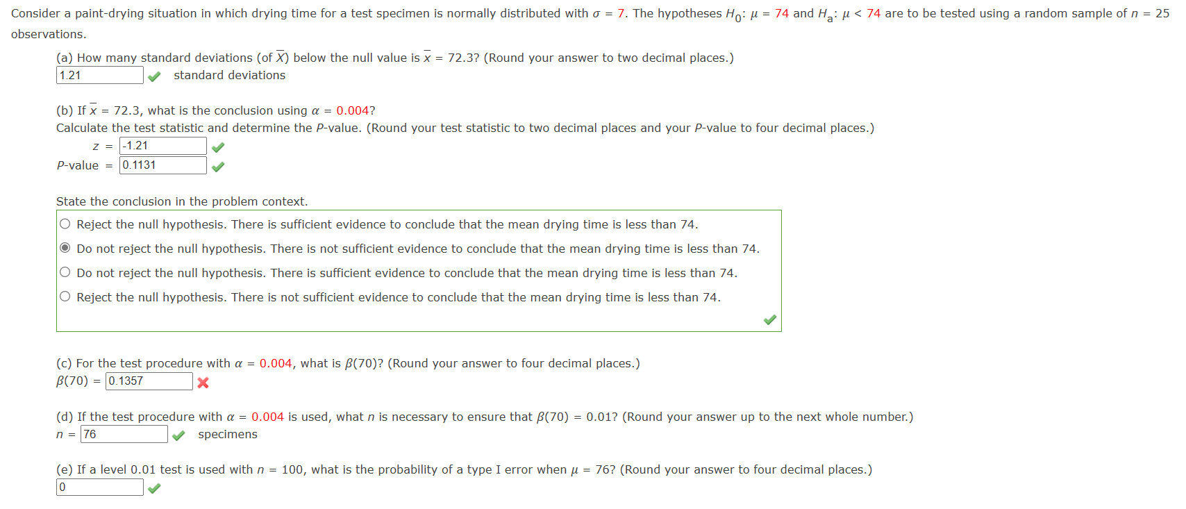 Solved observations. (a) How many standard deviations (of Xˉ | Chegg.com