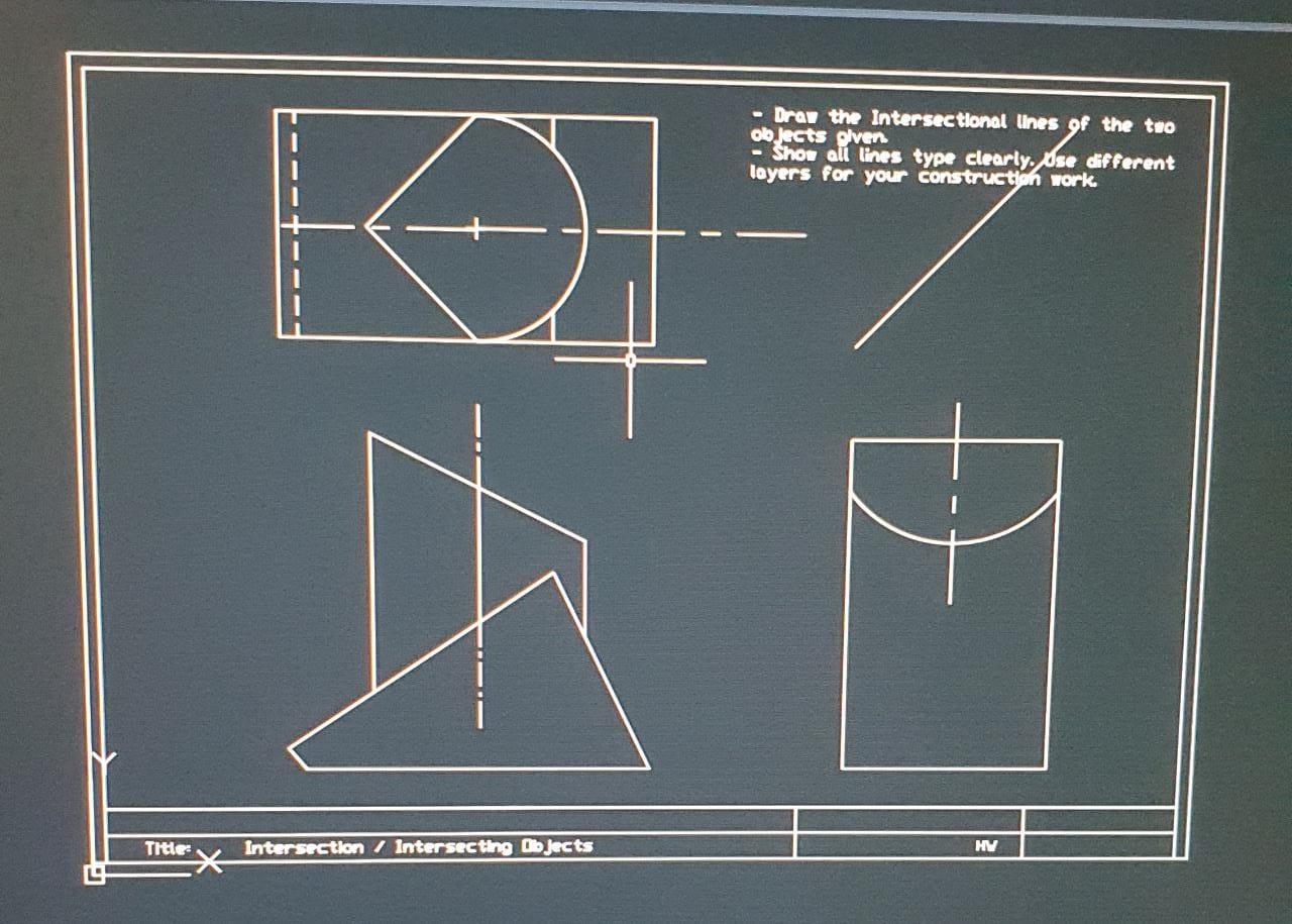 Solved - Drav the Intersectional lines of the tuo objects | Chegg.com