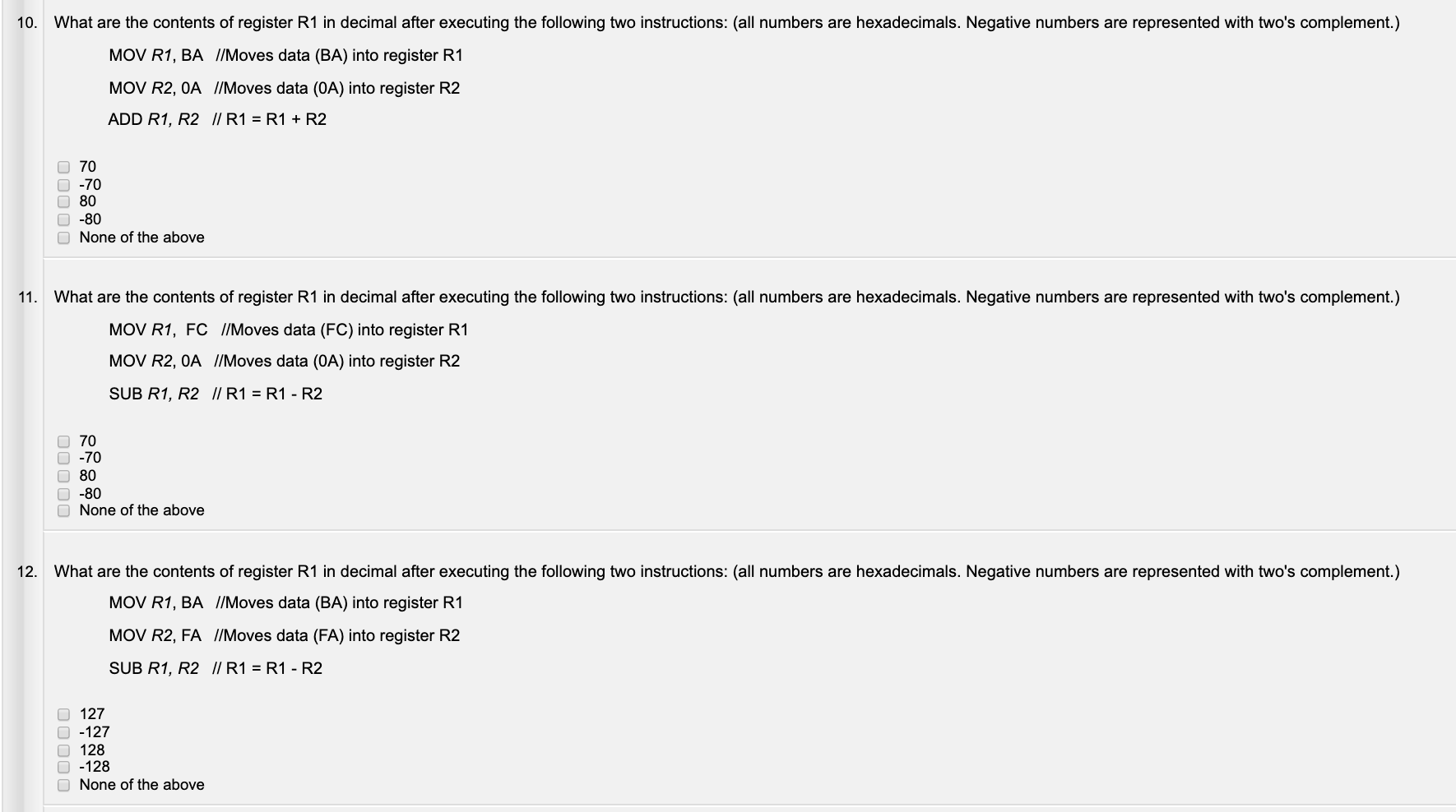 Solved What are the contents of register R1 in decimal after | Chegg.com