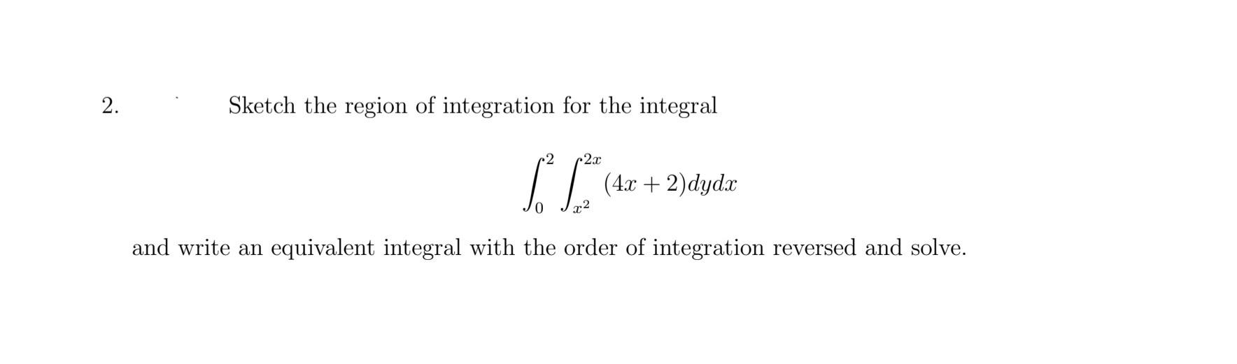 Solved Sketch the region of integration for the integral | Chegg.com