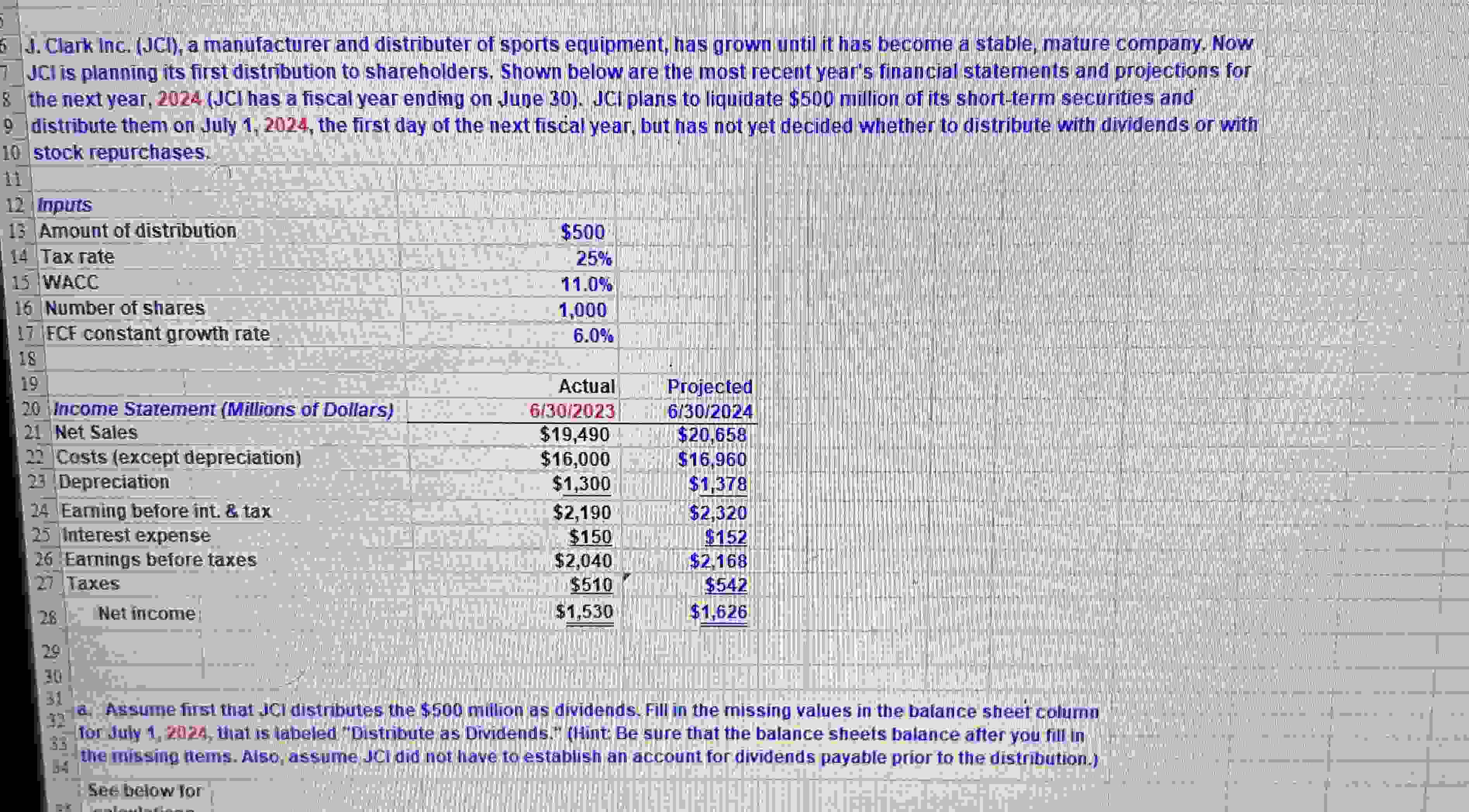 Solved 6 ﻿J. ﻿Clark InC. (JCI), ﻿a manufacturer and | Chegg.com