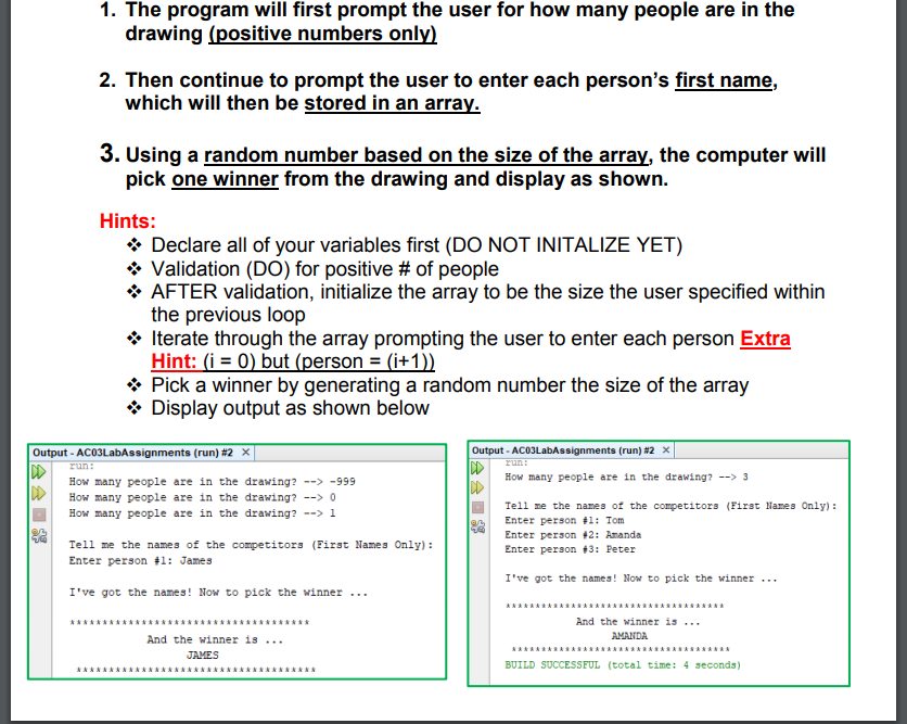 Solved Java Arrays 1. The program will first prompt the | Chegg.com
