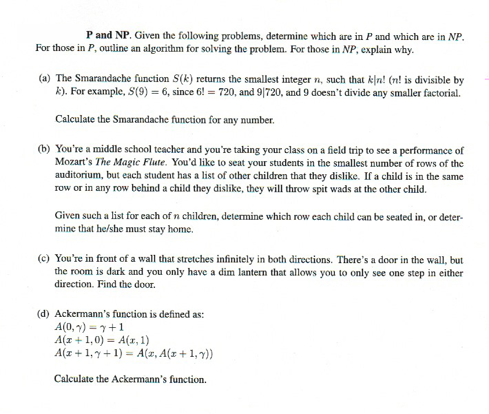 P and NP. Given the following problems, determine | Chegg.com