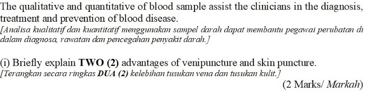 Solved The qualitative and quantitative of blood sample | Chegg.com