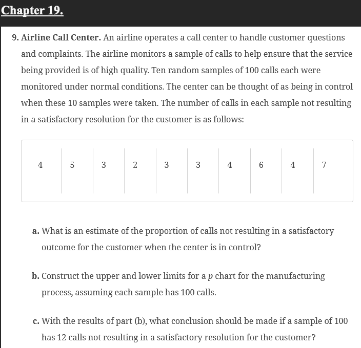 Solved 9. Airline Call Center. An airline operates a call | Chegg.com