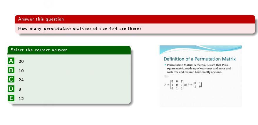 Solved Answer this question How many permutation matrices of | Chegg.com