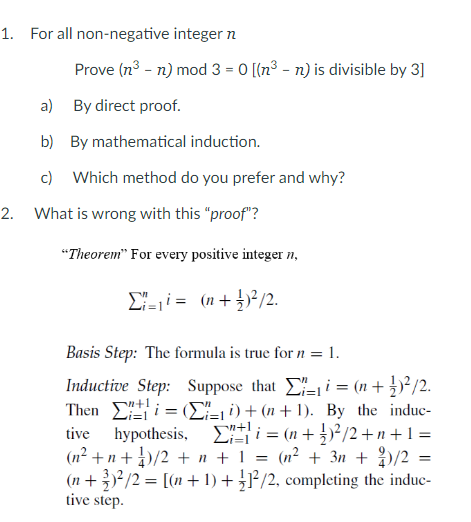 Solved 1. For all non-negative integer n Prove | Chegg.com
