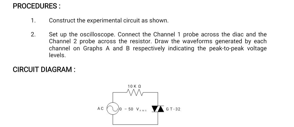 Solved PROCEDURES : 1. Construct the experimental circuit as | Chegg.com