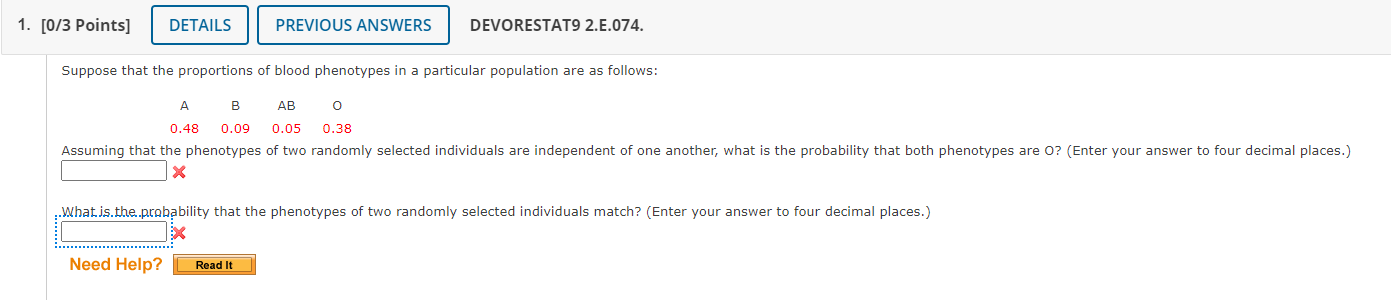 Solved 1. [0/3 points) DETAILS PREVIOUS ANSWERS DEVORESTAT9 | Chegg.com