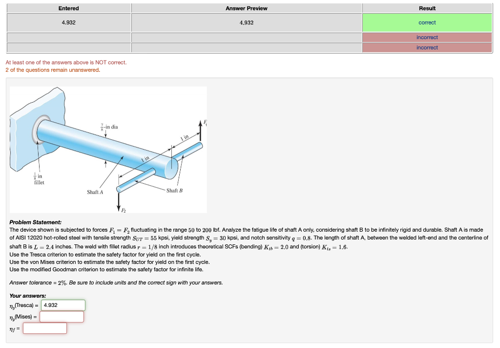 Solved At least one of the answers above is NOT correct. 2 | Chegg.com