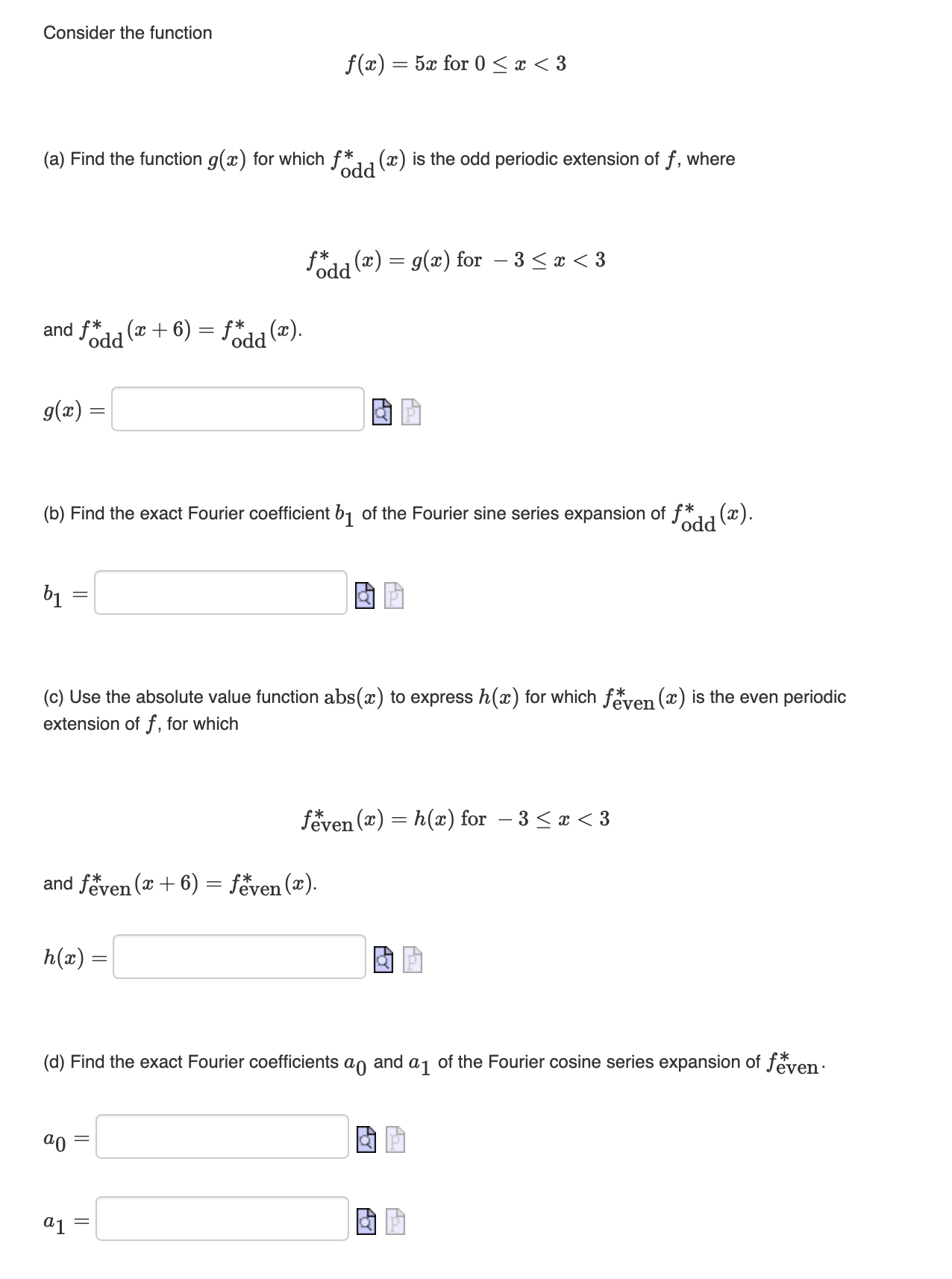 Solved Consider the function f(x)=5x for 0≤x