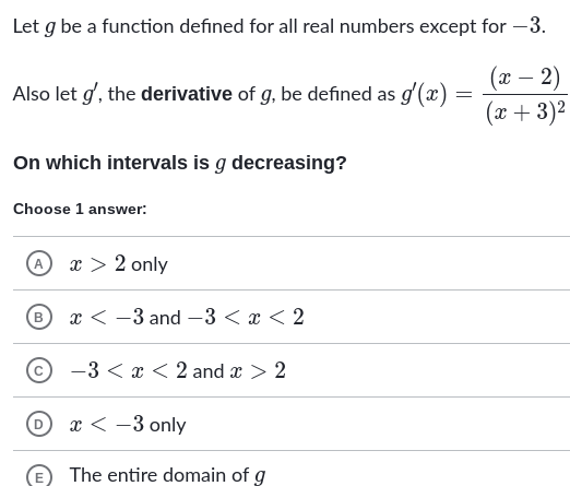 Solved Let g ﻿be a function defined for all real numbers | Chegg.com